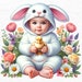Easter Kids Cliparts, 20 Png, Toddler Easter Clipart, Cute Baby Easter ...