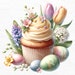 Pastel Easter Cupcakes Clipart Set, 12 Png, Easter Cupcakes Png ...