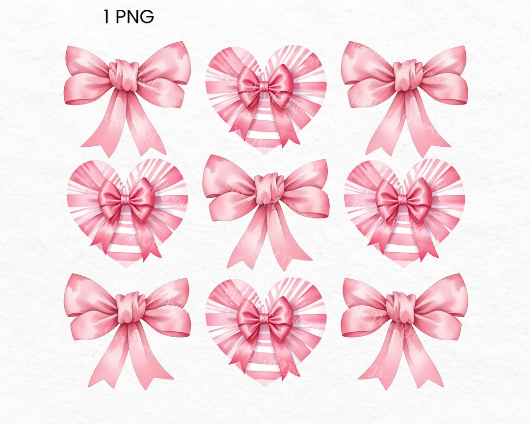 Coquette Bow Pink, Pink Bows PNG, Girly Pink Bow, Coquette Ribbon Bows ...