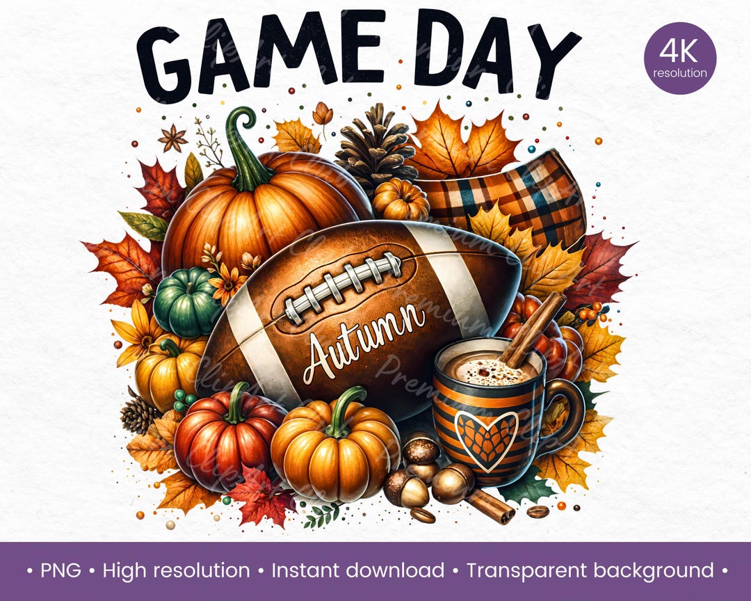 Game Day Autumn Football Fall Clipart Pumpkins Cozy Mug Blanket ...