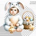 Easter Kids Cliparts, 20 Png, Toddler Easter Clipart, Cute Baby Easter ...