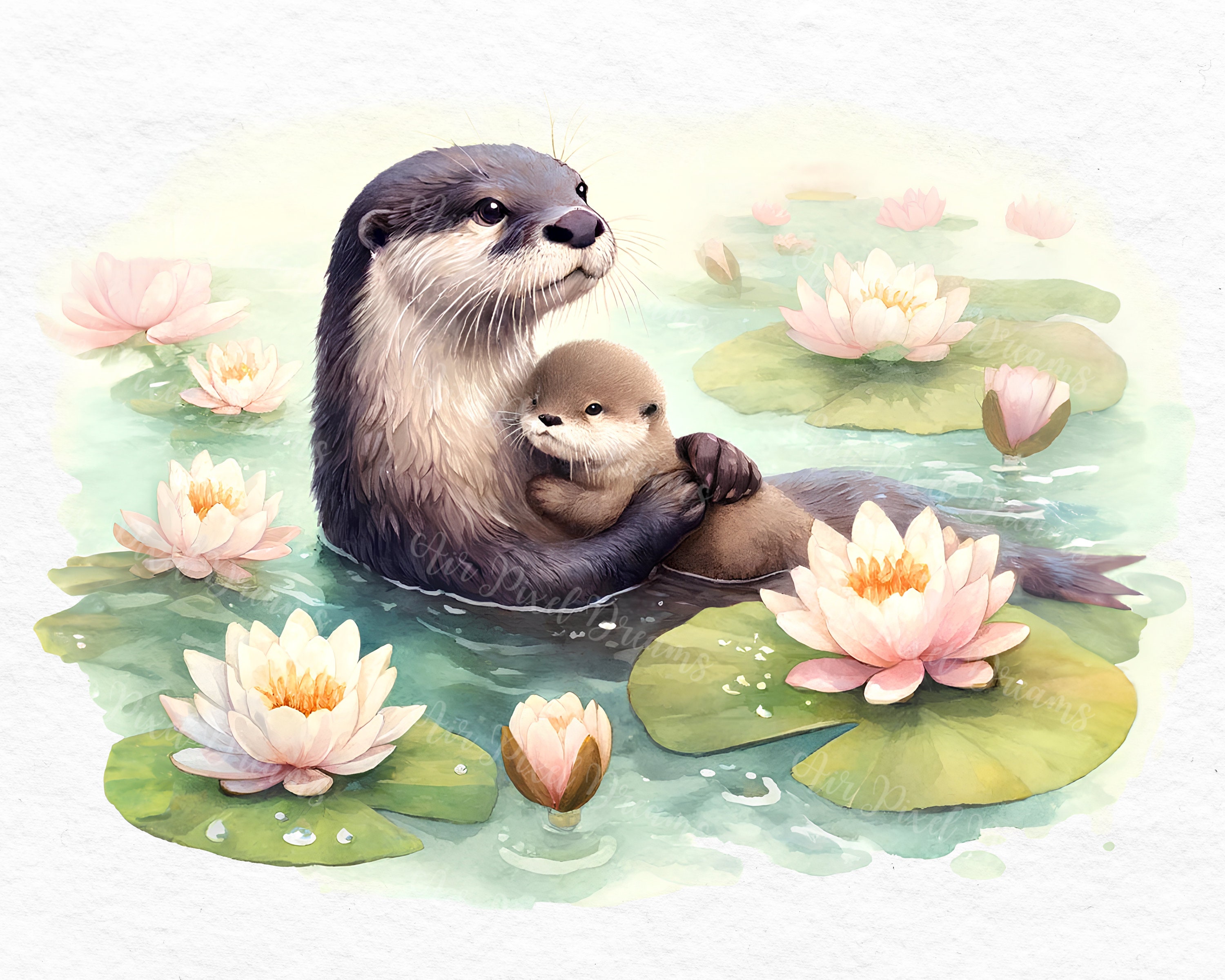Cute Otter Clipart Collection, Nursery Otter, Otter Baby Shower, Water ...