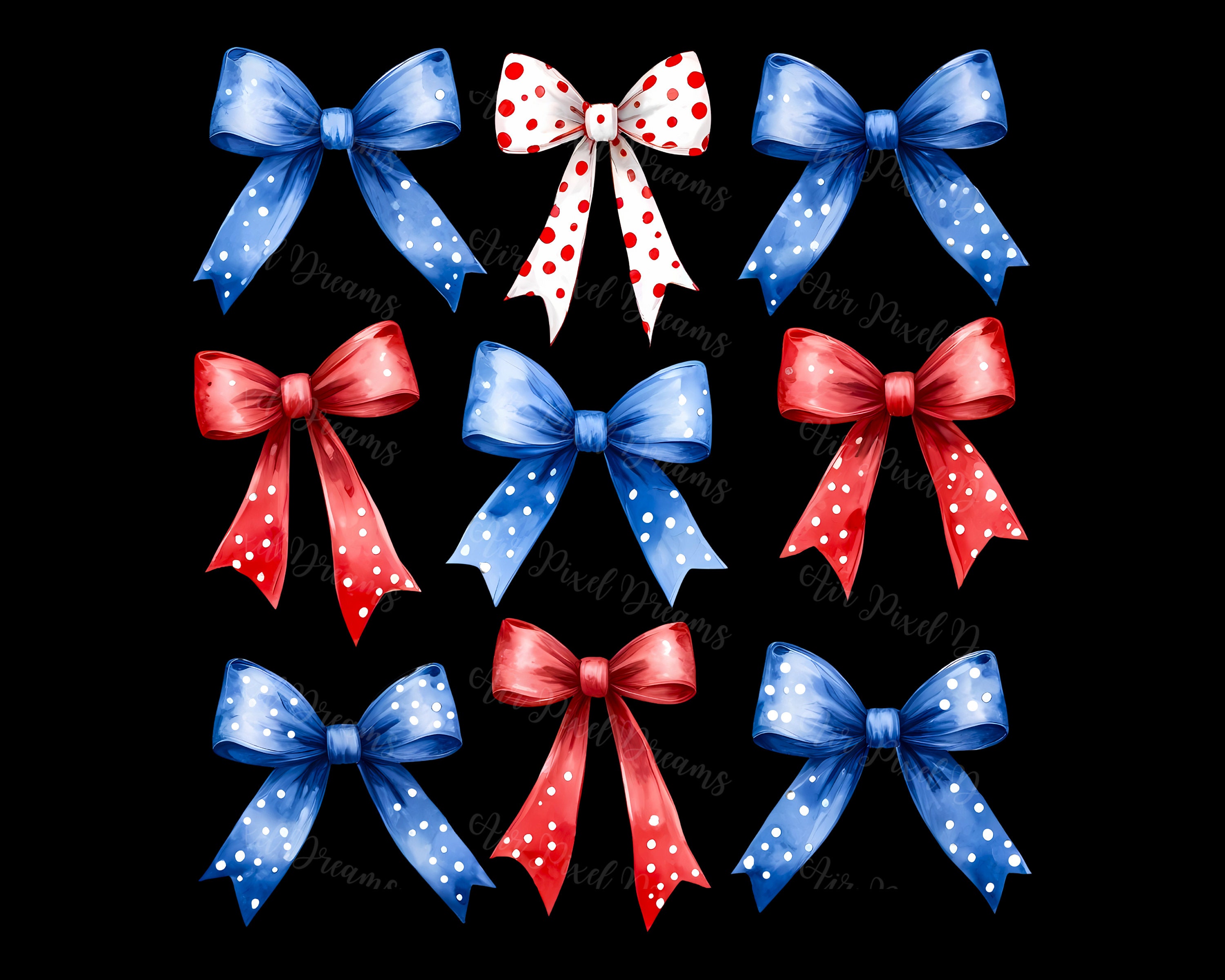 Patriotic Bows Clipart American Girl Png, Soft Girl Era Aesthetic Png ...