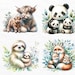 Watercolor Mother and Baby Animals Clipart Bundle, Mother and Baby Png ...