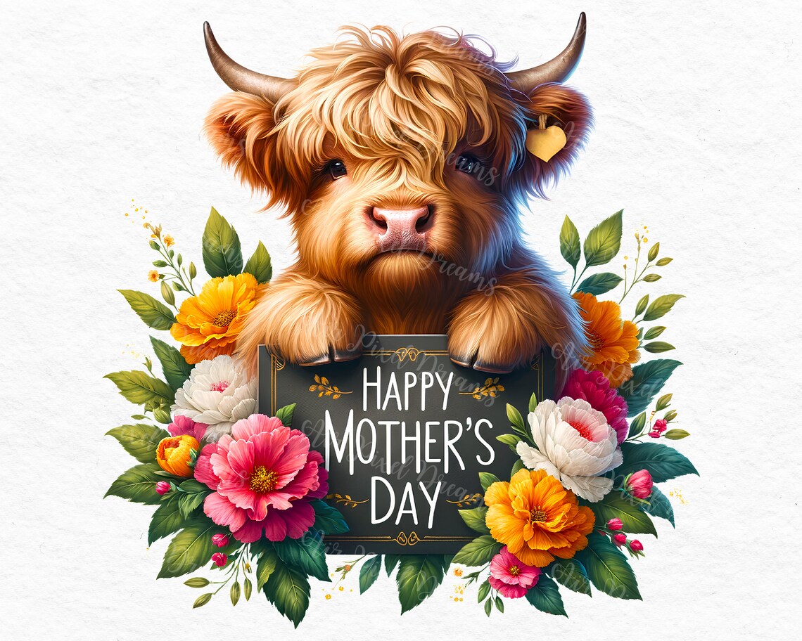 Cute Mother's Day Animals Clipart PNG Bundle, Baby Animals, Mother Day ...