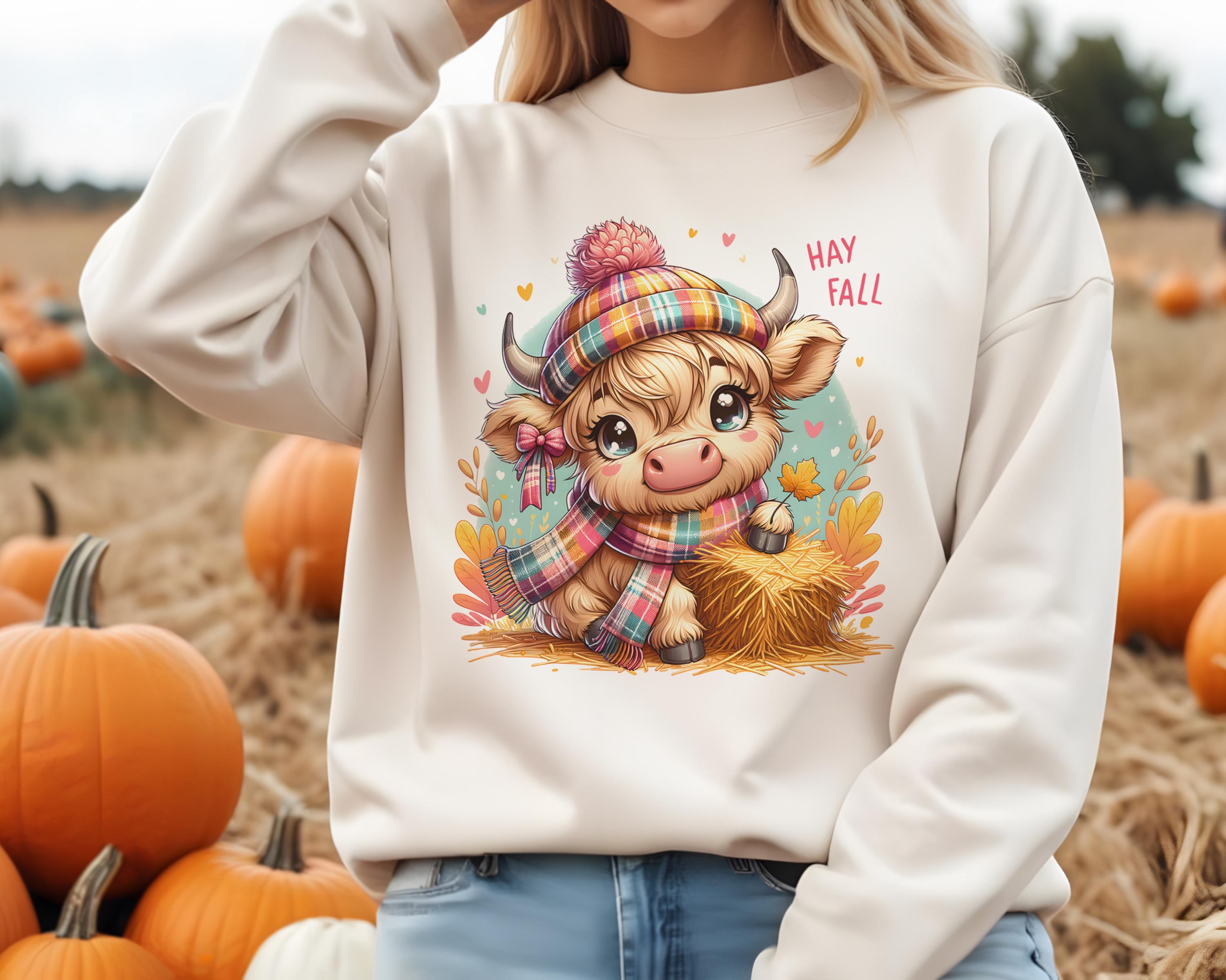 Cute Highland Cow Fall PNG Cozy Season Clipart Autumn Girly Pumpkin ...