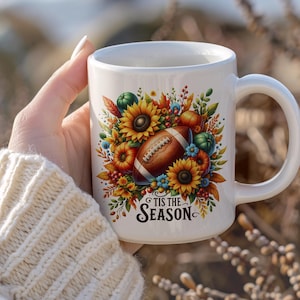Fall Football Season Clipart With Sunflowers, Pumpkins, and Autumn ...