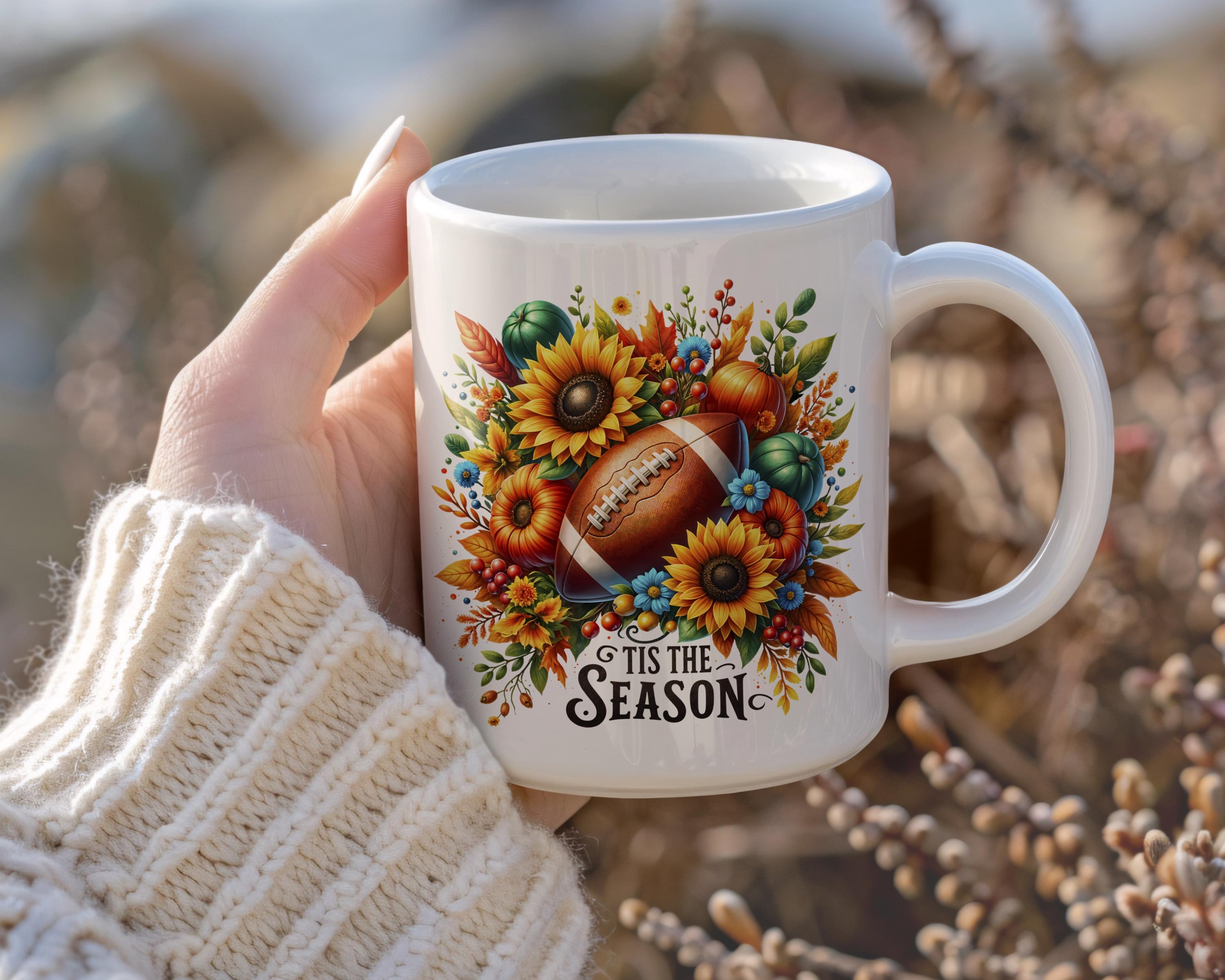 Fall Football Season Clipart With Sunflowers, Pumpkins, and Autumn ...