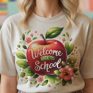 Welcome Back to School Apple Clipart, School Year Start, School Return ...