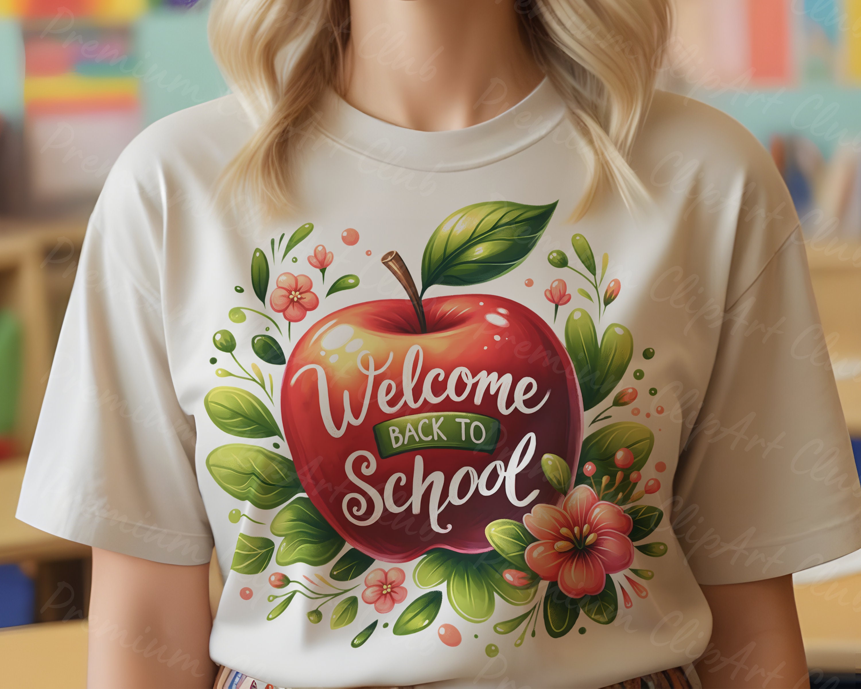 Welcome Back to School Apple Clipart, School Year Start, School Return ...