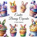 Easter Bunny Cupcake Clipart Collection, 17 Png, Easter Cupcakes Png ...