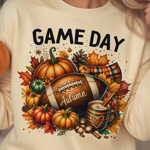 Game Day Autumn Football Fall Clipart Pumpkins Cozy Mug Blanket ...