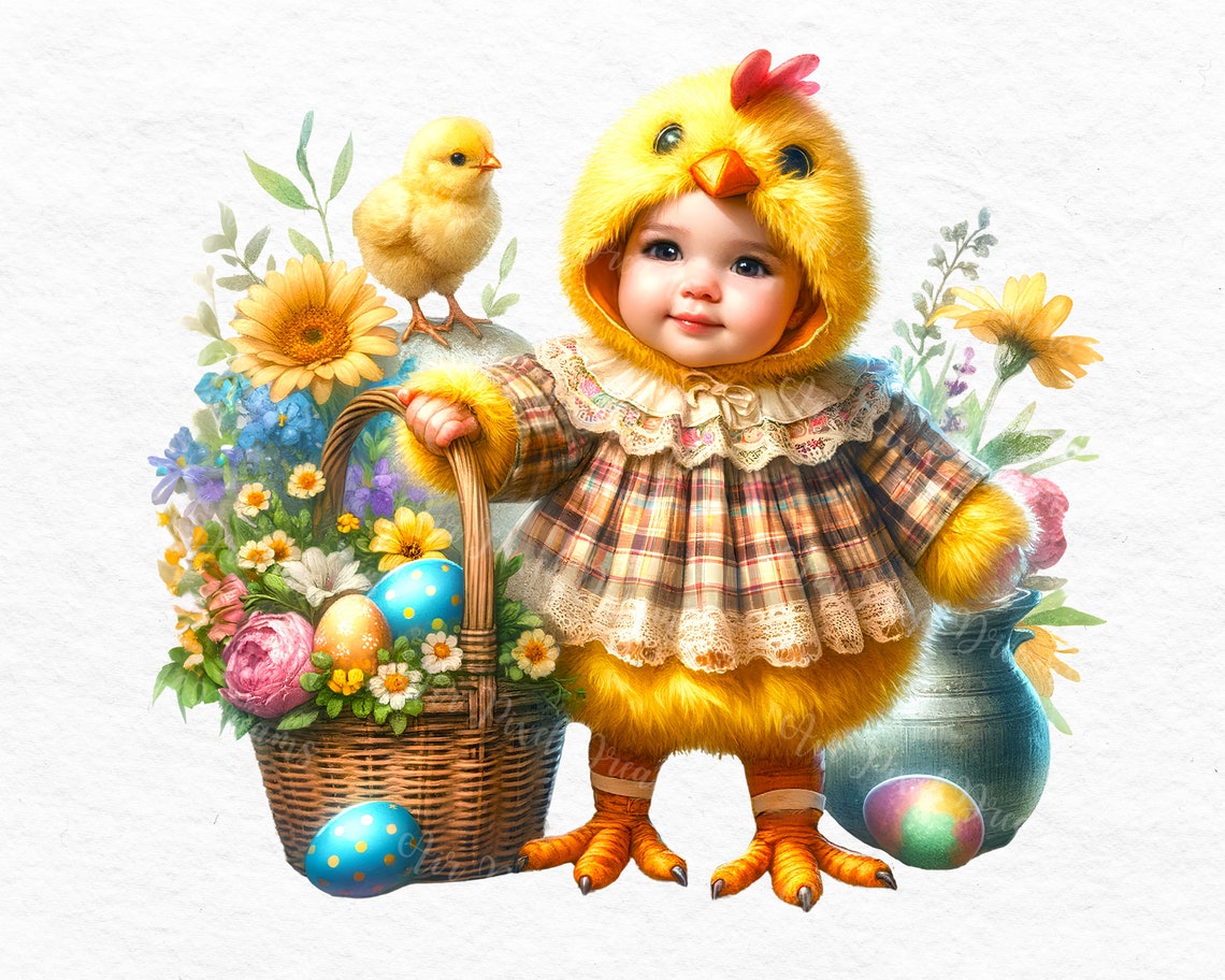 Easter Kids Cliparts, 20 Png, Toddler Easter Clipart, Cute Baby Easter ...