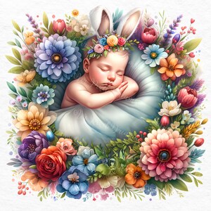 Easter Baby Clipart Png Bundle, Cute Babies Clipart Png, Watercolor ...