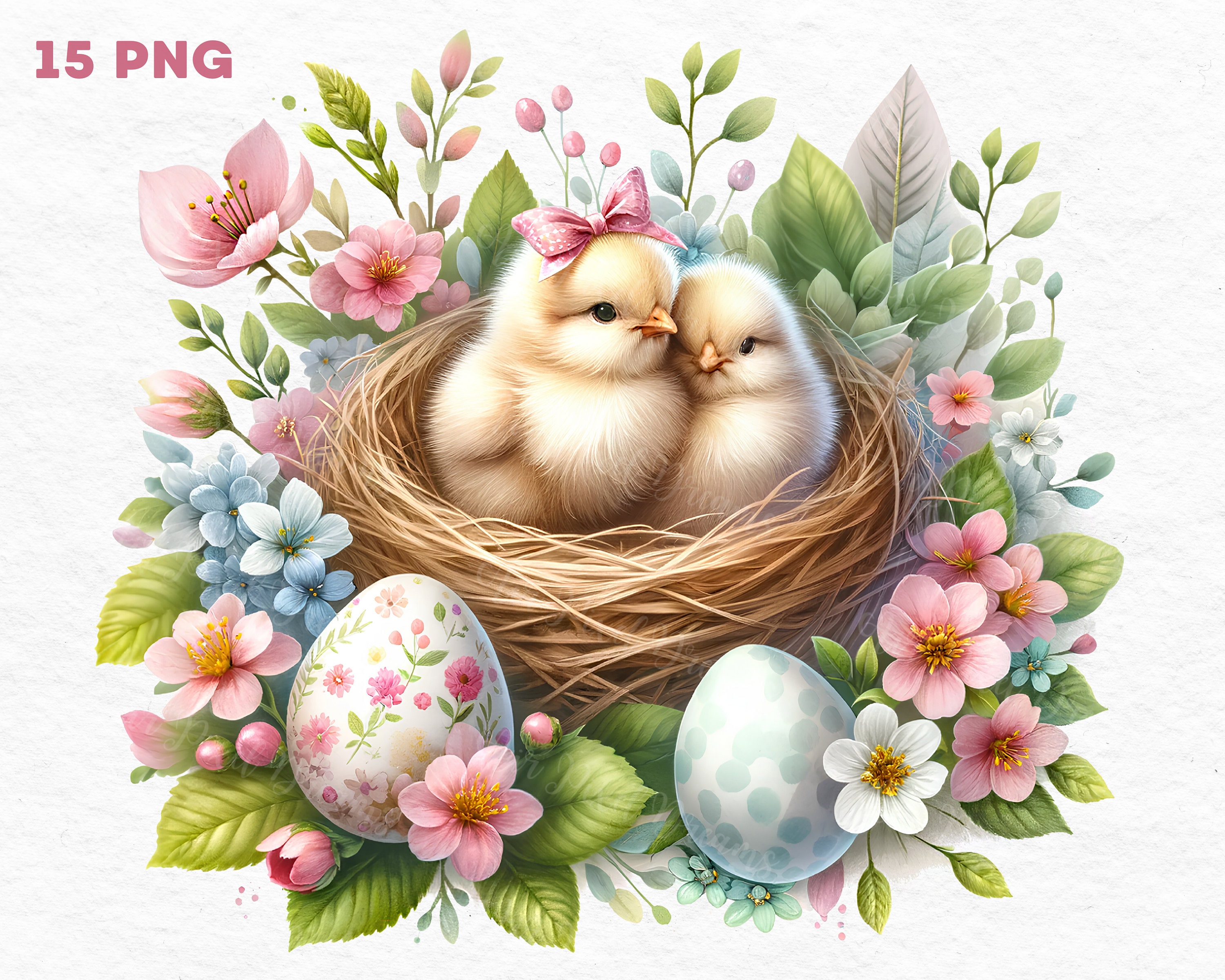 Easter Cute Chicks Clipart Bundle, 15 Png, Cute Chicken Clipart, Cute ...
