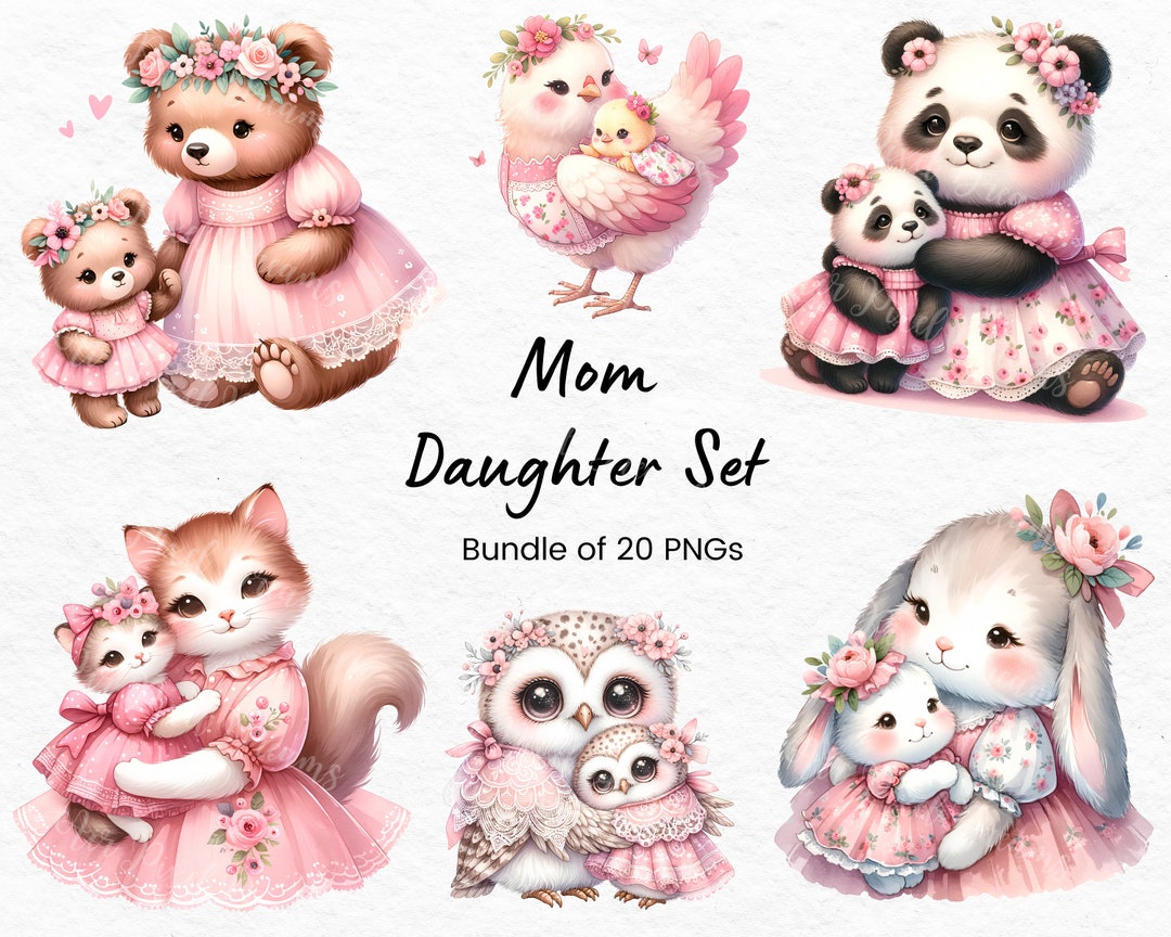 Mom Daughter Set, Mother Daughter Png, Mom Child Bundle, Mothers Day ...