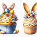 Easter Bunny Cupcake Clipart Collection, 17 Png, Easter Cupcakes Png ...