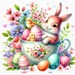 Easter Cute Bunny Clipart Bundle,11 PNG, Easter PNG, Easter Graphics ...