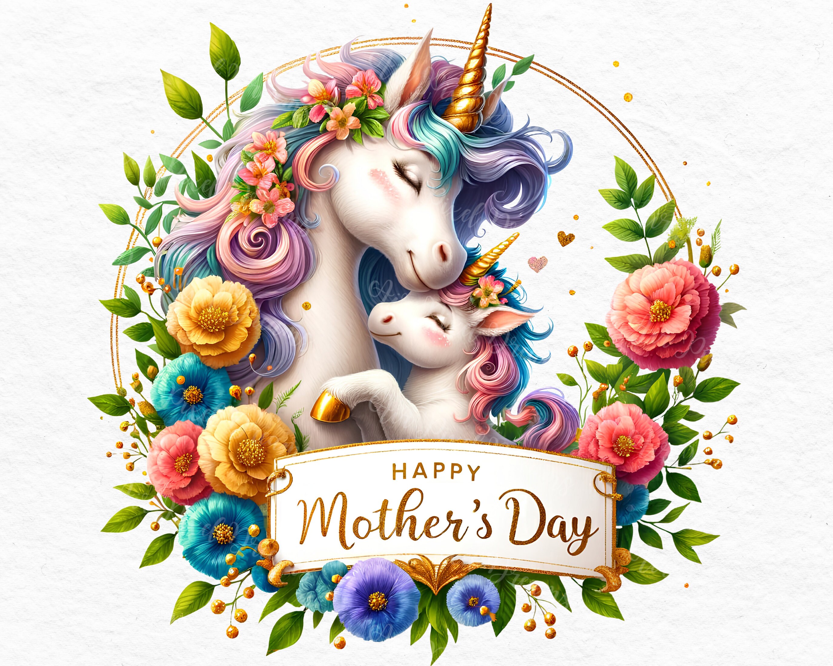Mama and Baby Animal Clipart, 10 Png, Mother Day Clipart, Happy Mother ...