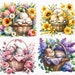 Spring Bunny in a Basket Clipart Bundle, 16 Png, Seasonal Clipart ...