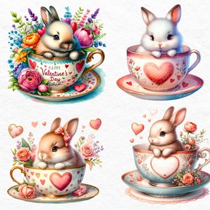 Valentine's Day Cute Bunny Clipart - Adorable Rabbit Pngs With ...