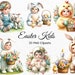 Easter Kids Cliparts, 20 Png, Toddler Easter Clipart, Cute Baby Easter ...