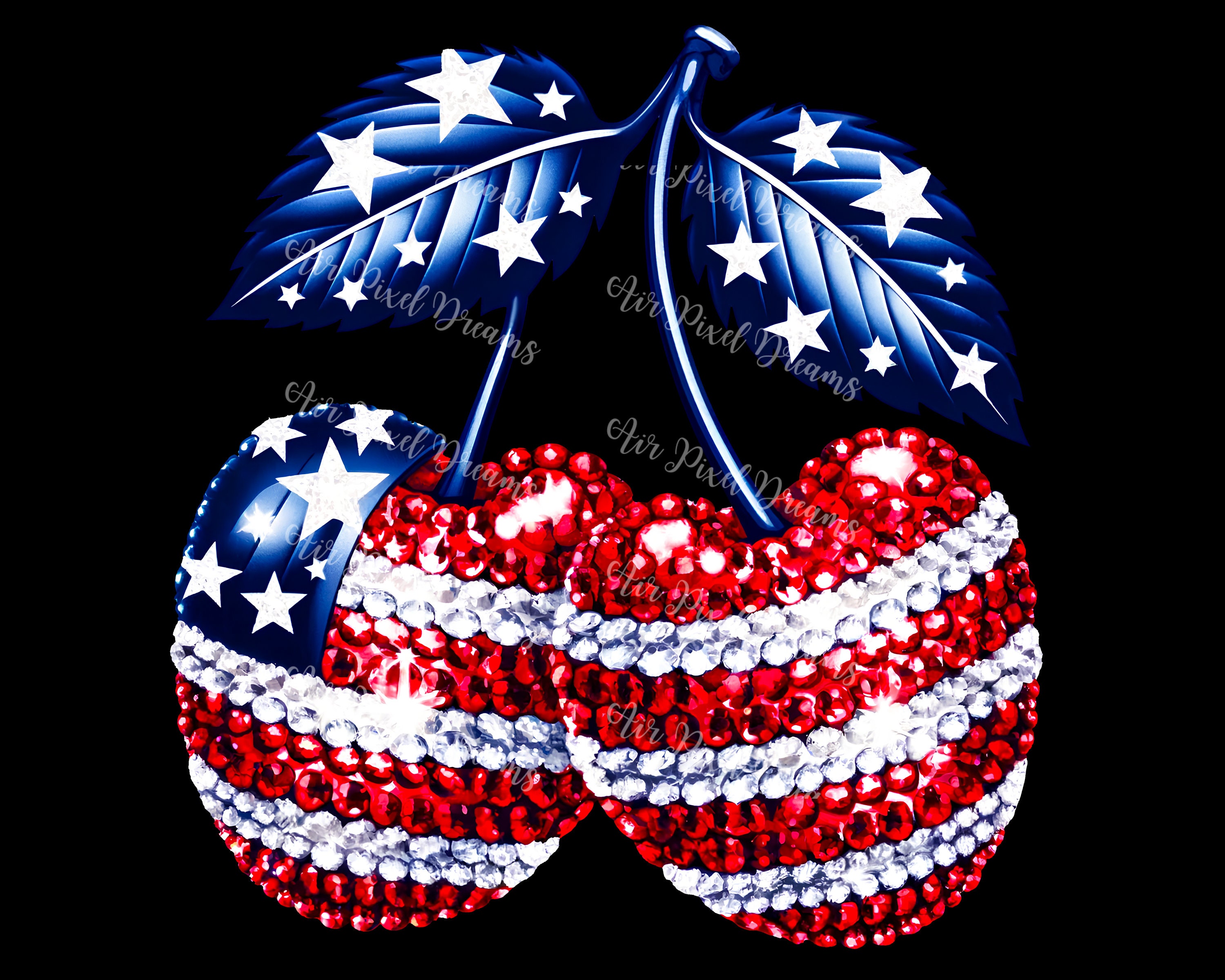American Patriotic Cherry Clipart PNG, Fourth of July Png, Patriotic ...