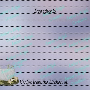 Purple Recipe Cards, Printable PDF - Etsy