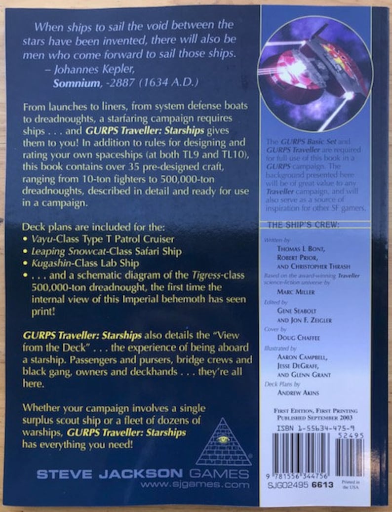 GURPS Traveller: STARSHIPS 1ST EDITION Construction Combat Adventure ...