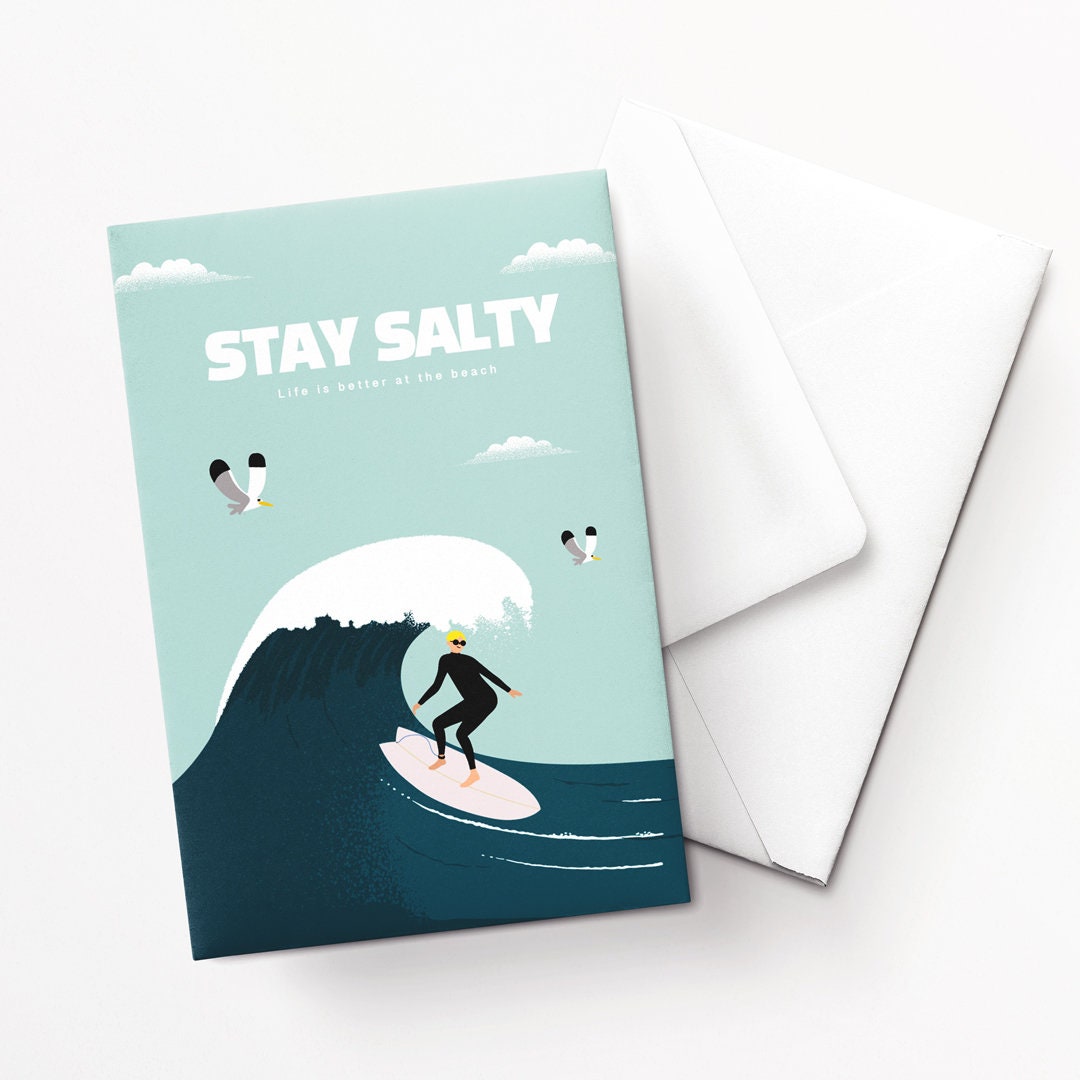Surfer Boy Card, Happy Birthday, Greetings Card, Surfing, Surfboard ...