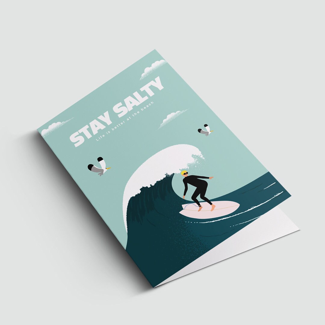 Surfer Boy Card, Happy Birthday, Greetings Card, Surfing, Surfboard ...