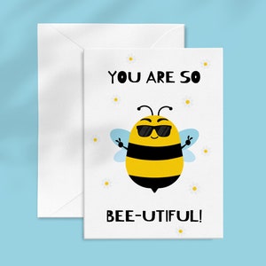 Bee You Are Bee-utiful Card, Bee Card, Cute Bee Cards, Greeting Cards ...
