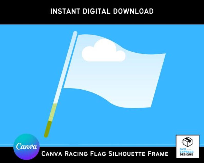Canva Racing Flag Silhouette Frame Templates, Editable Outline Design ...