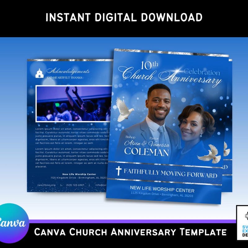Church Anniversary Bulletin Cover - Etsy