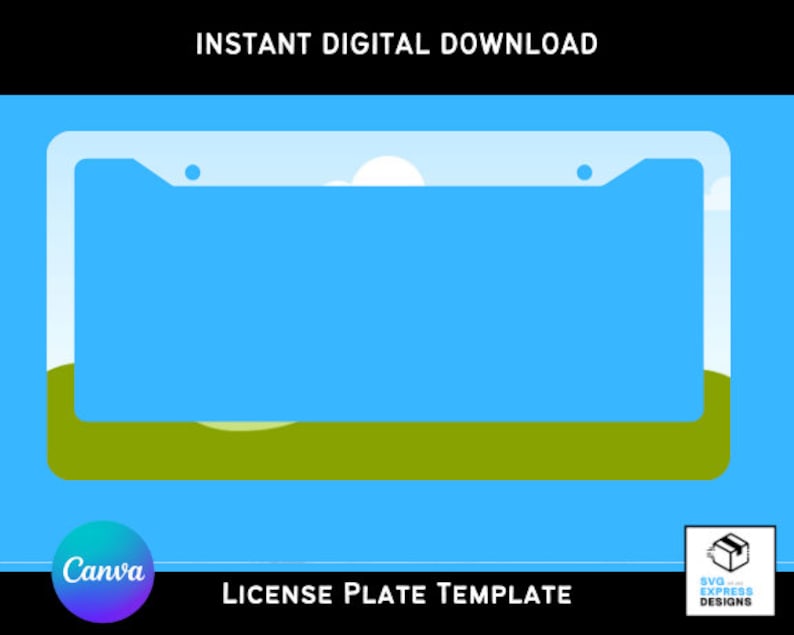 Canva License Plate Frames, Editable Template Bundle, Customizable ...