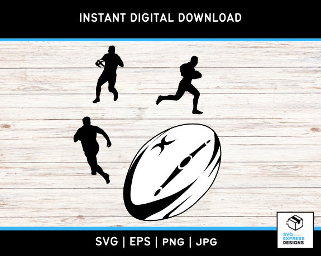 Rugby Player and Ball PNG: Dynamic Sports Clipart for Players, Teams ...
