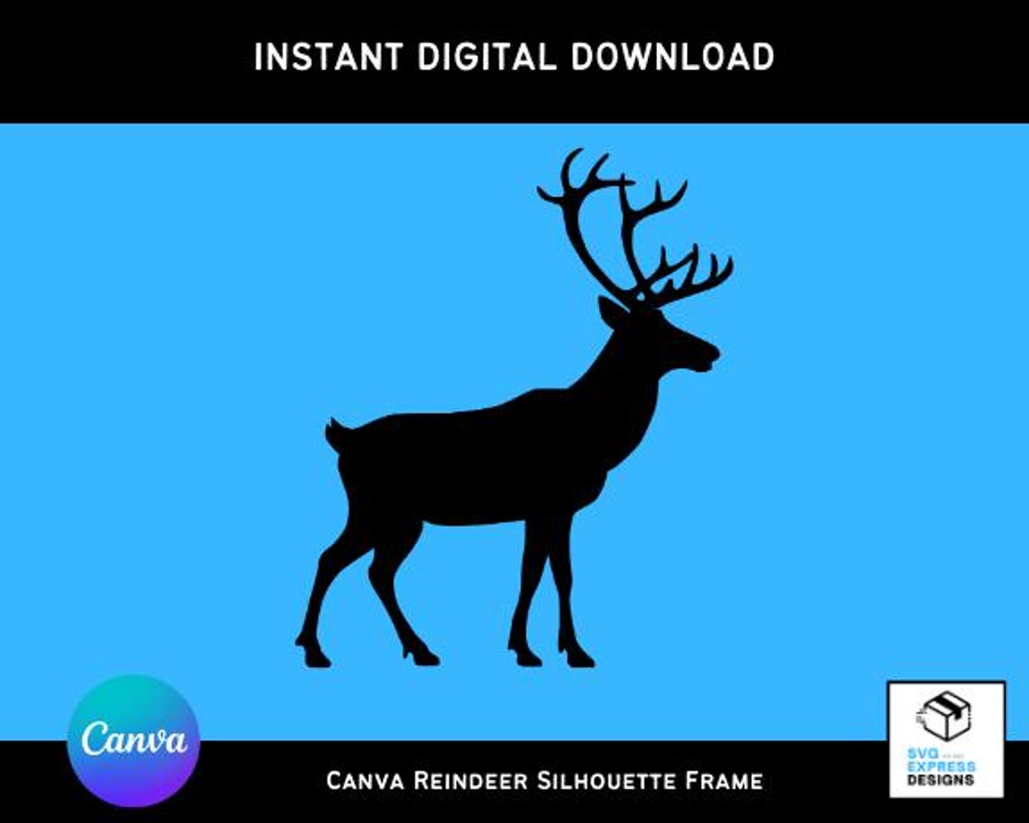 Canva Reindeer Silhouette Frame Templates Editable Deer Silhouette ...