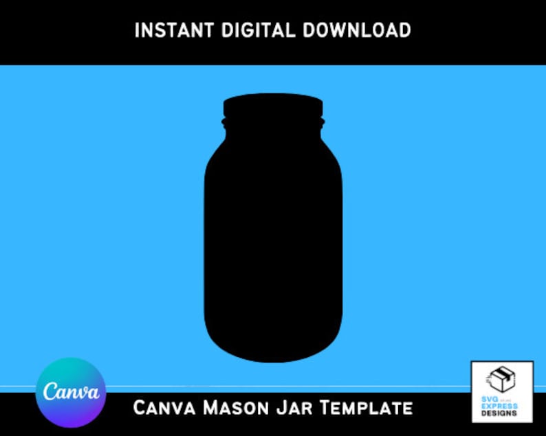 Canva Mason Jar Template, Editable Design for DIY, Custom Photo Frame ...