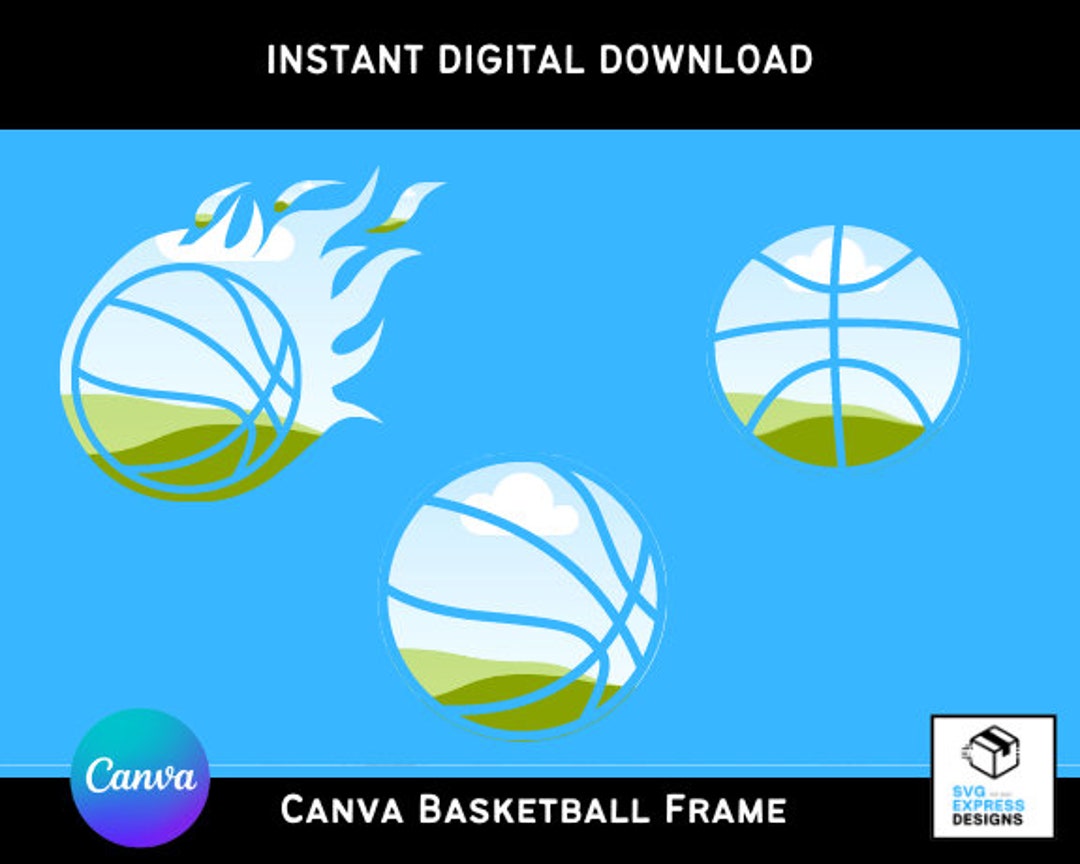 Canva Basketball Frame Template, Create Your Own PNG Files, Commercial ...