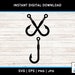Crossed Fish Hooks SVG, Fishing Hook Silhouette Bundle, Angler Clipart ...