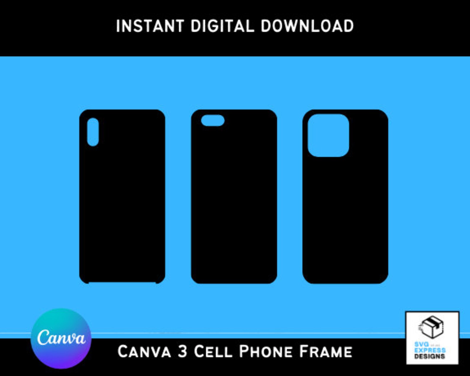 Canva Cell Phone Frame Template - Editable Mockup, Custom Phone ...