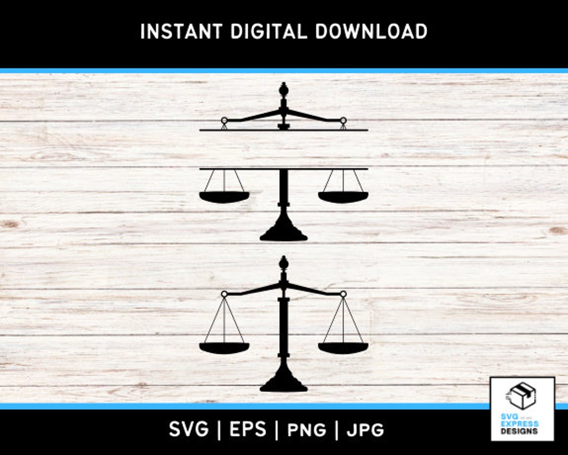 Justice Scales SVG: Legal Monogram Clipart, Law Firm Decor, Lawyer Gift ...