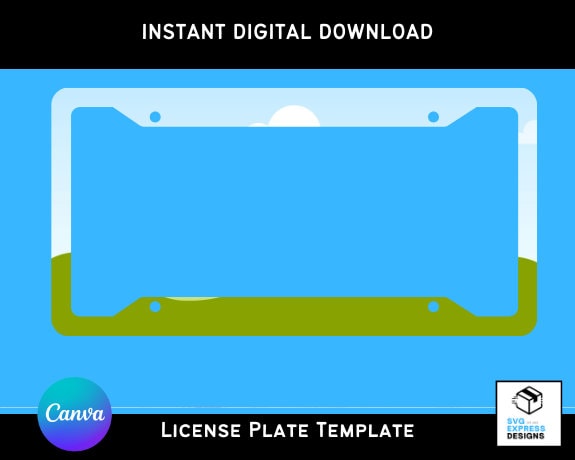 Canva License Plate Frames, Editable Template Bundle, Customizable ...