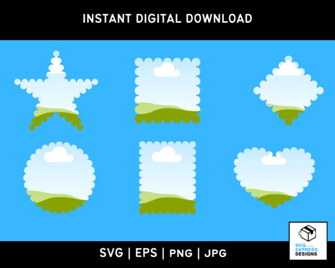 Canva Scalloped Shapes Frames, Editable Frame Template, Custom Photo ...