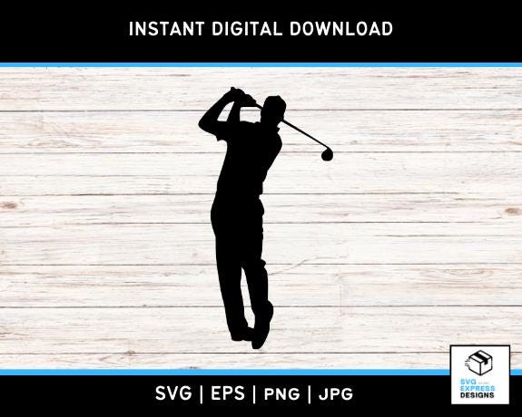 Golfer Silhouettes SVG, Golf Clipart Bundle, Digital Download Golf ...