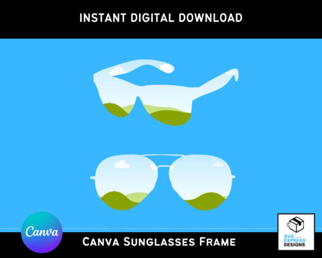 Canva Sunglasses Frame Template, Editable Aviator Glasses Design ...