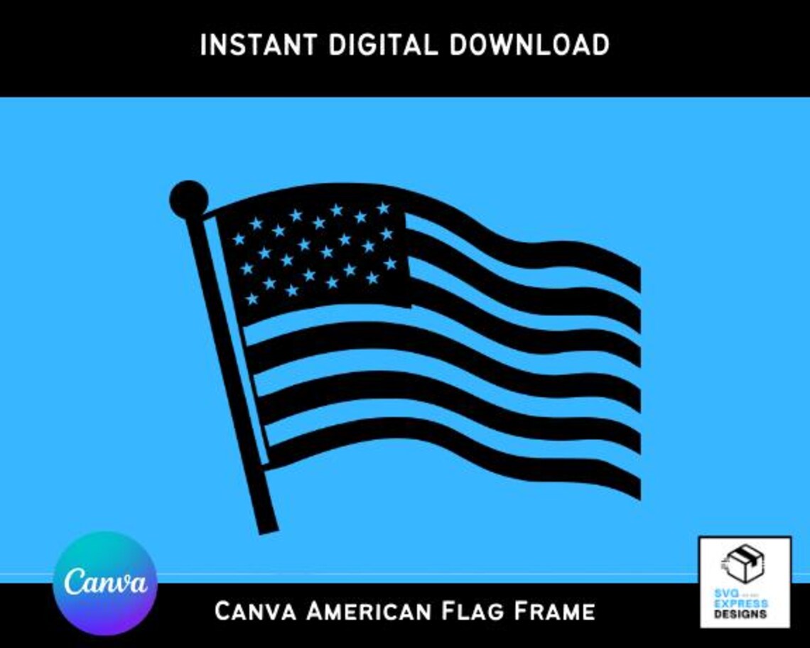 Canva American Flag Silhouette Template, Custom Patriotic Frame, DIY ...