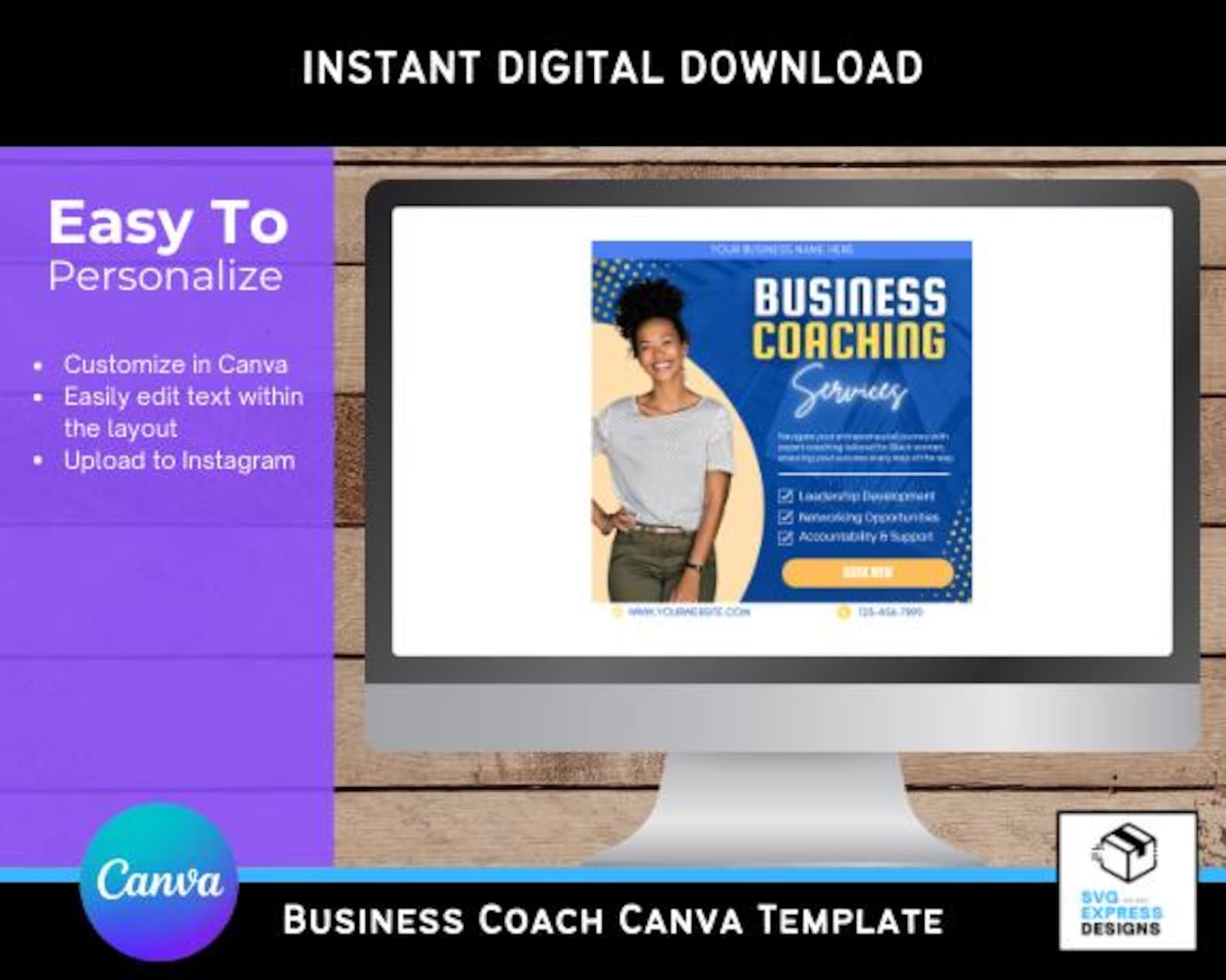 Canva Business Coach Flyer Template, Business Coaching Flyer, Social ...