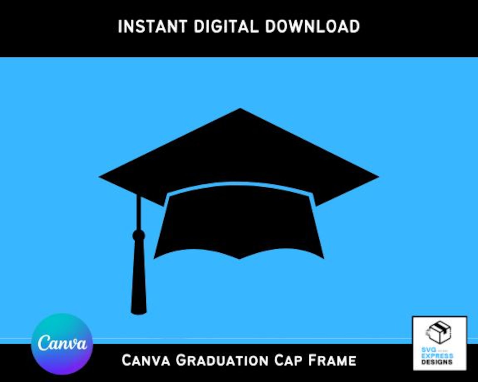 Canva Graduation Cap Frame Templates, Editable Cap Design, Custom Photo ...