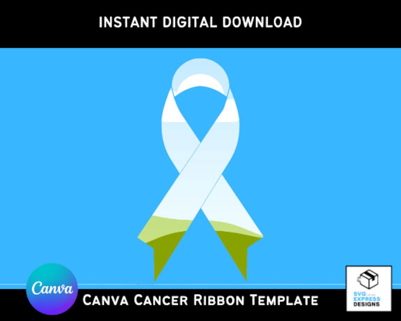 Canva Cancer Ribbon Template, Editable Awareness Ribbon Design ...